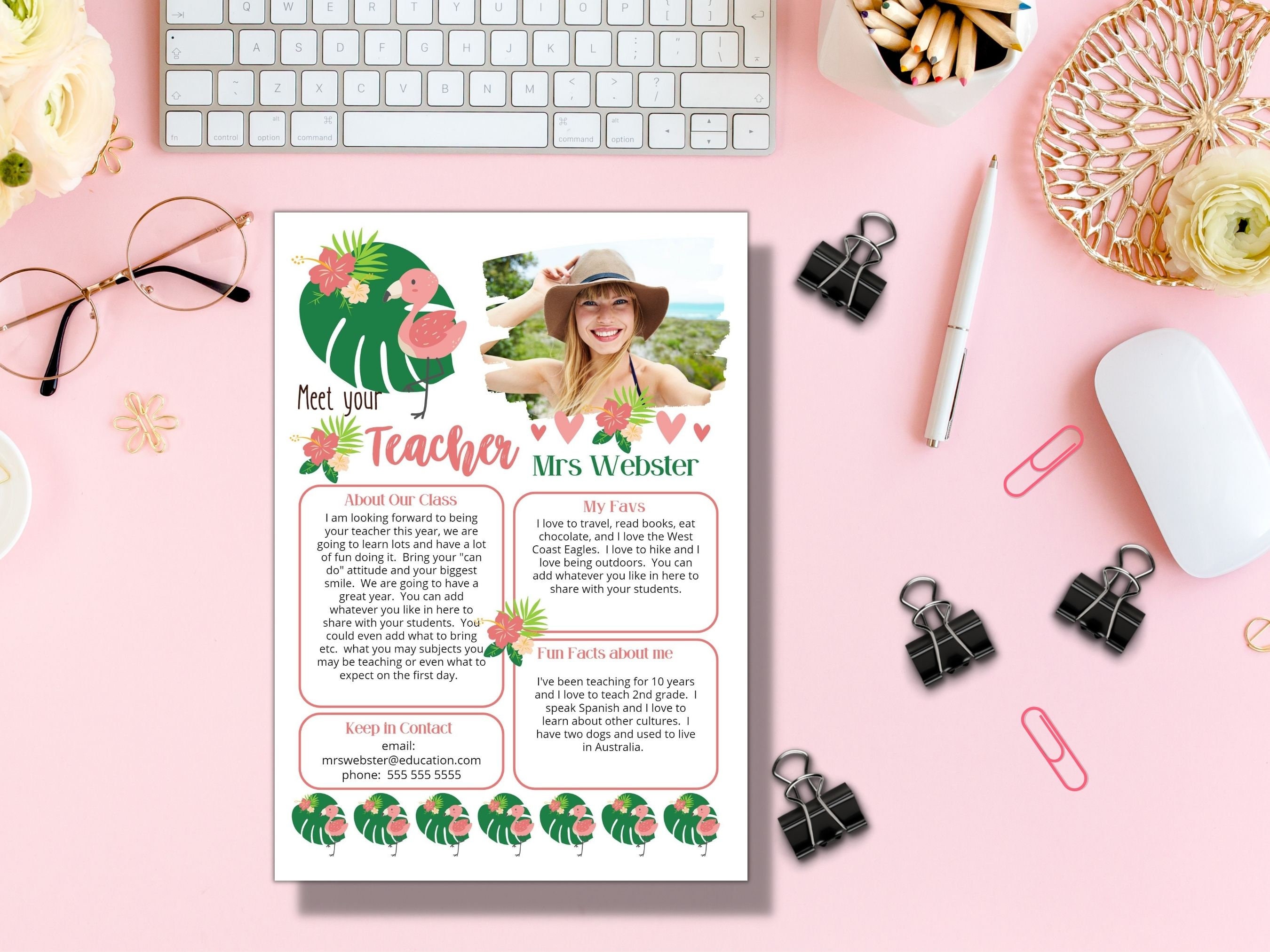 Meet the Teacher Template Canva, a Back to School Teacher Letter ...