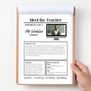Minimalist Meet the Teacher Editable Template, a Back to School Letter ...