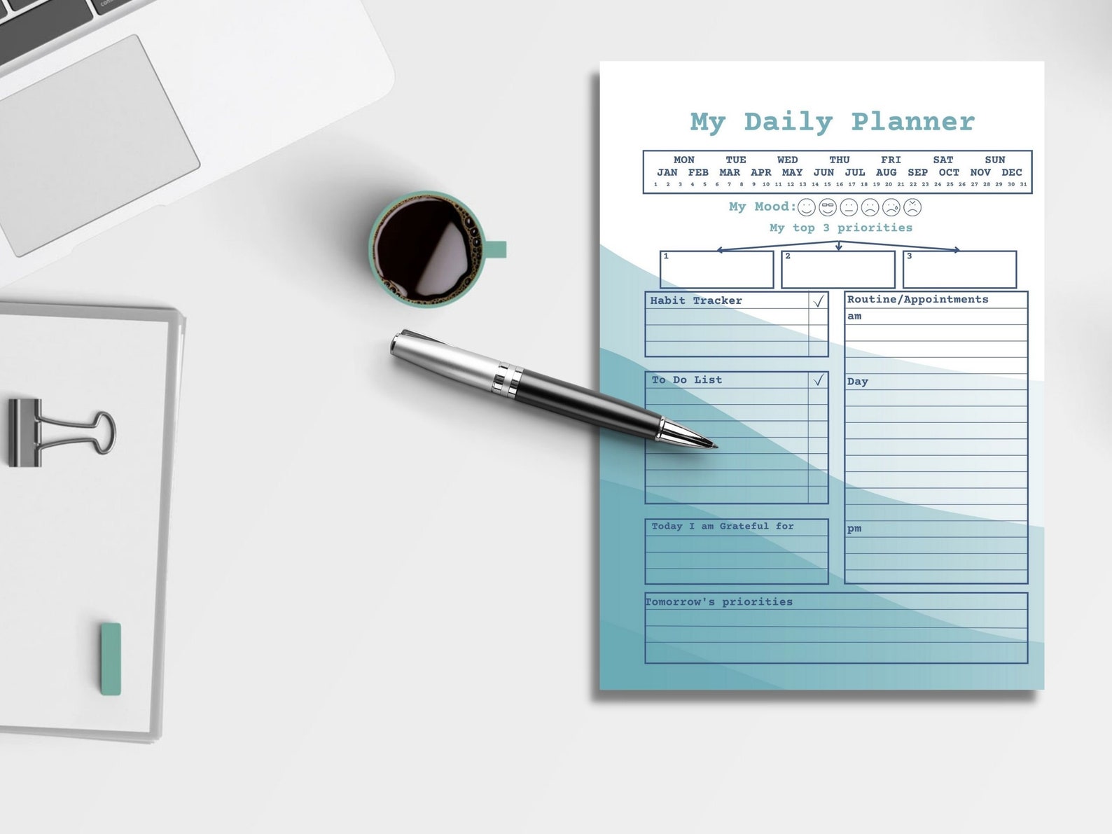 ADHD Digital Daily Planner, Printable Daily Planner, With Day to View ...