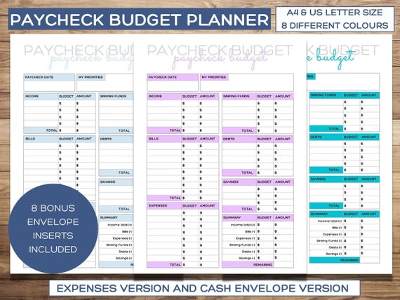 Paycheck Budget Planner PDF Printable Perfect to Plan Your - Etsy
