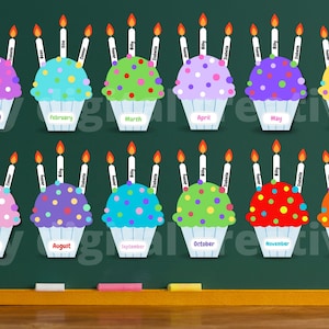 Classroom Birthday Display Sign, a Class Birthday Board With Rainbow ...