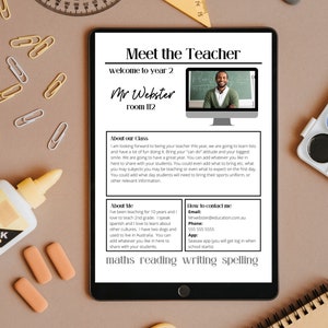 Minimalist Meet the Teacher Editable Template, a Back to School Letter ...