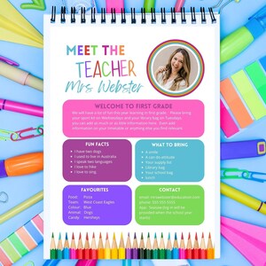 Bright Colourful Funky Meet the Teacher Editable Template, Back to ...