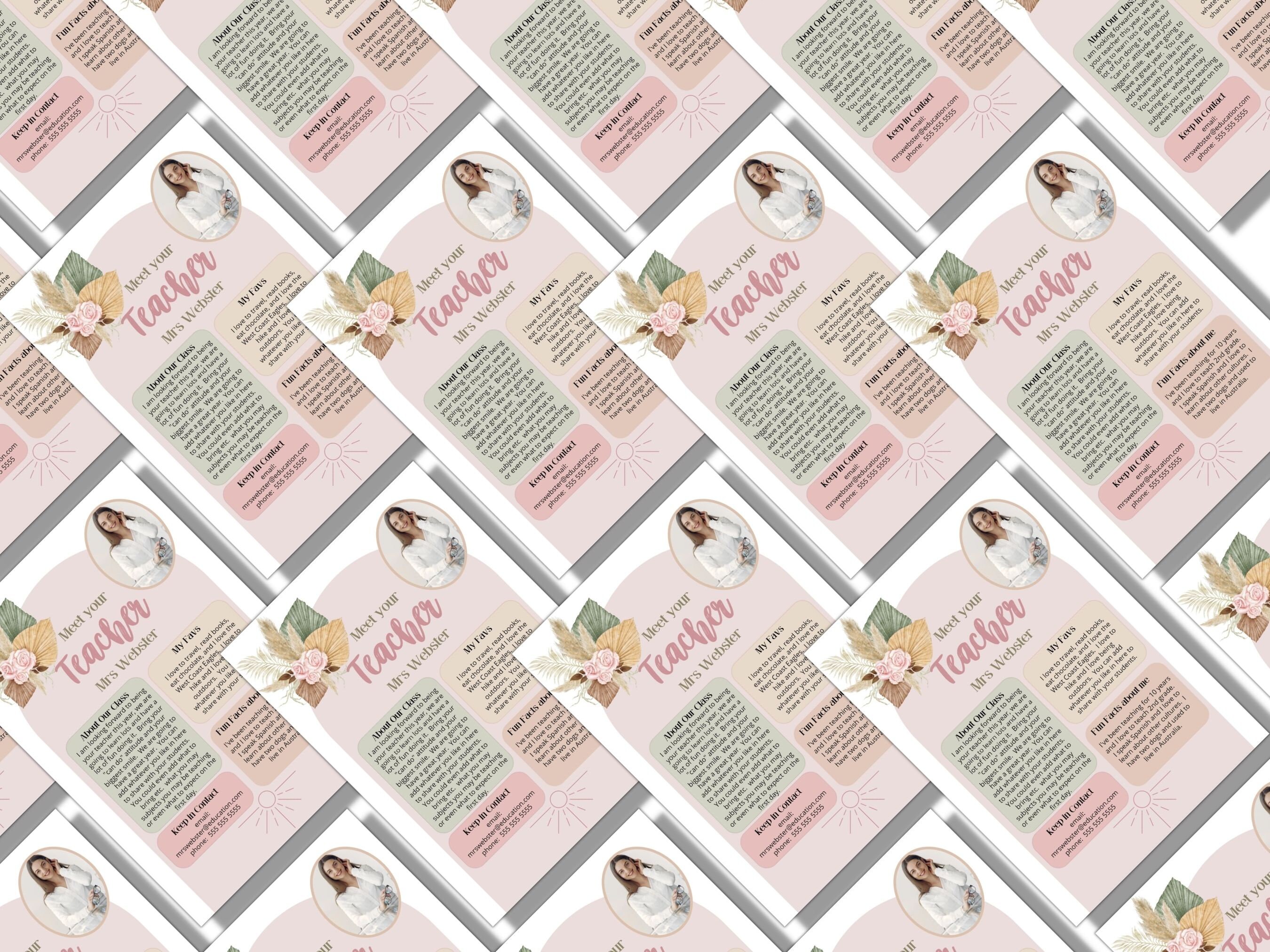 Boho Meet the Teacher Editable Template a Back to School - Etsy