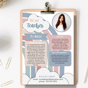 Boho Rainbow Meet the Teacher Template | Editable Canva | Back to ...