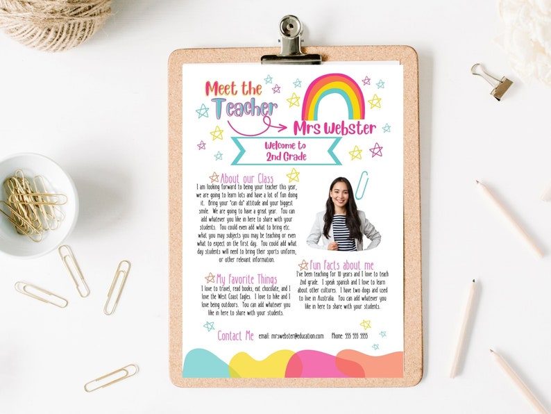 Meet the Teacher Editable Template, Back to School Letter in a Bright ...