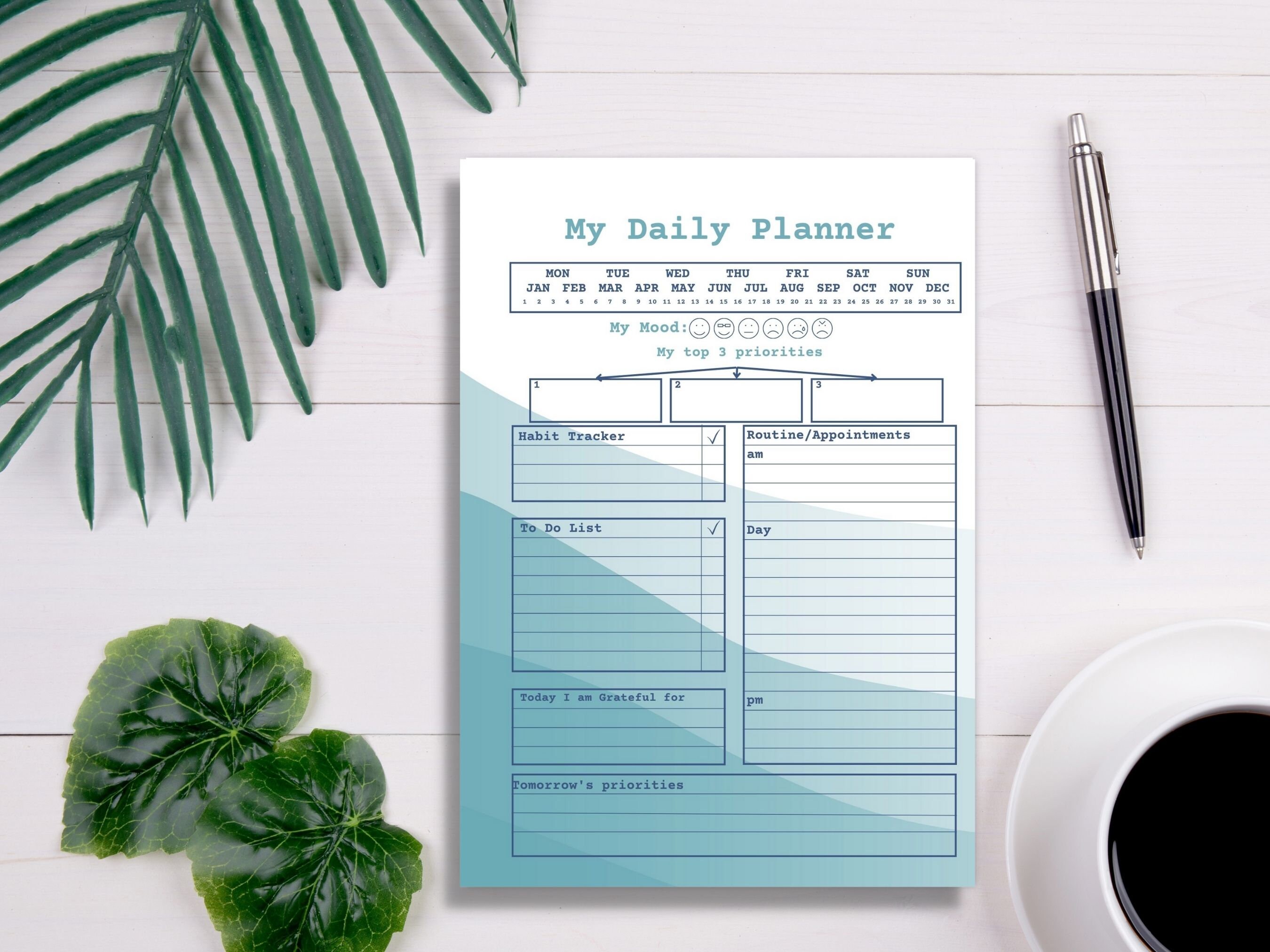 ADHD Digital Daily Planner, Printable Daily Planner, With Day to View ...