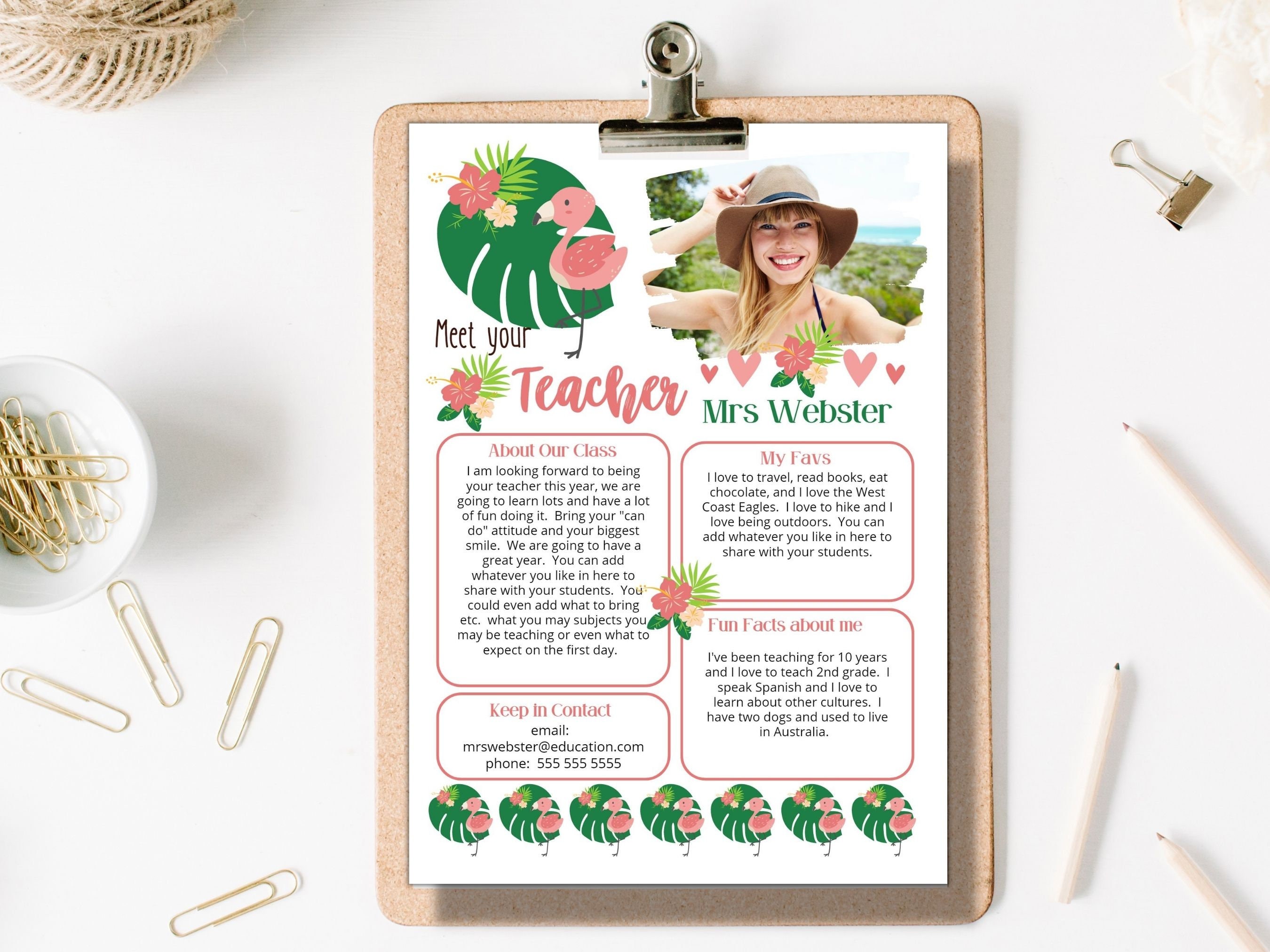 Meet the Teacher Template Canva, a Back to School Teacher Letter ...