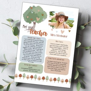 Meet the Teacher Template Canva, a Back to School Teacher Letter, Boho ...