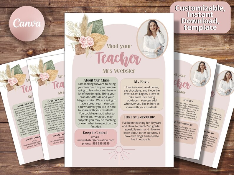 Boho Meet the Teacher Editable Template, a Back to School Letter in a ...