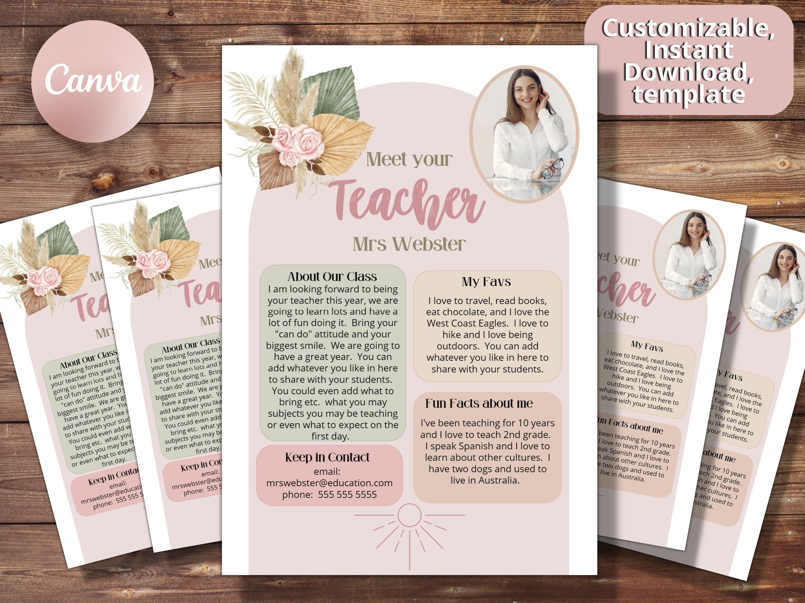 Boho Meet the Teacher Editable Template a Back to School - Etsy