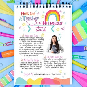 Meet the Teacher Editable Template, Back to School Letter in a Bright ...