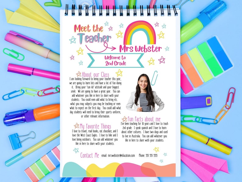 Meet the Teacher Editable Template, Back to School Letter in a Bright ...