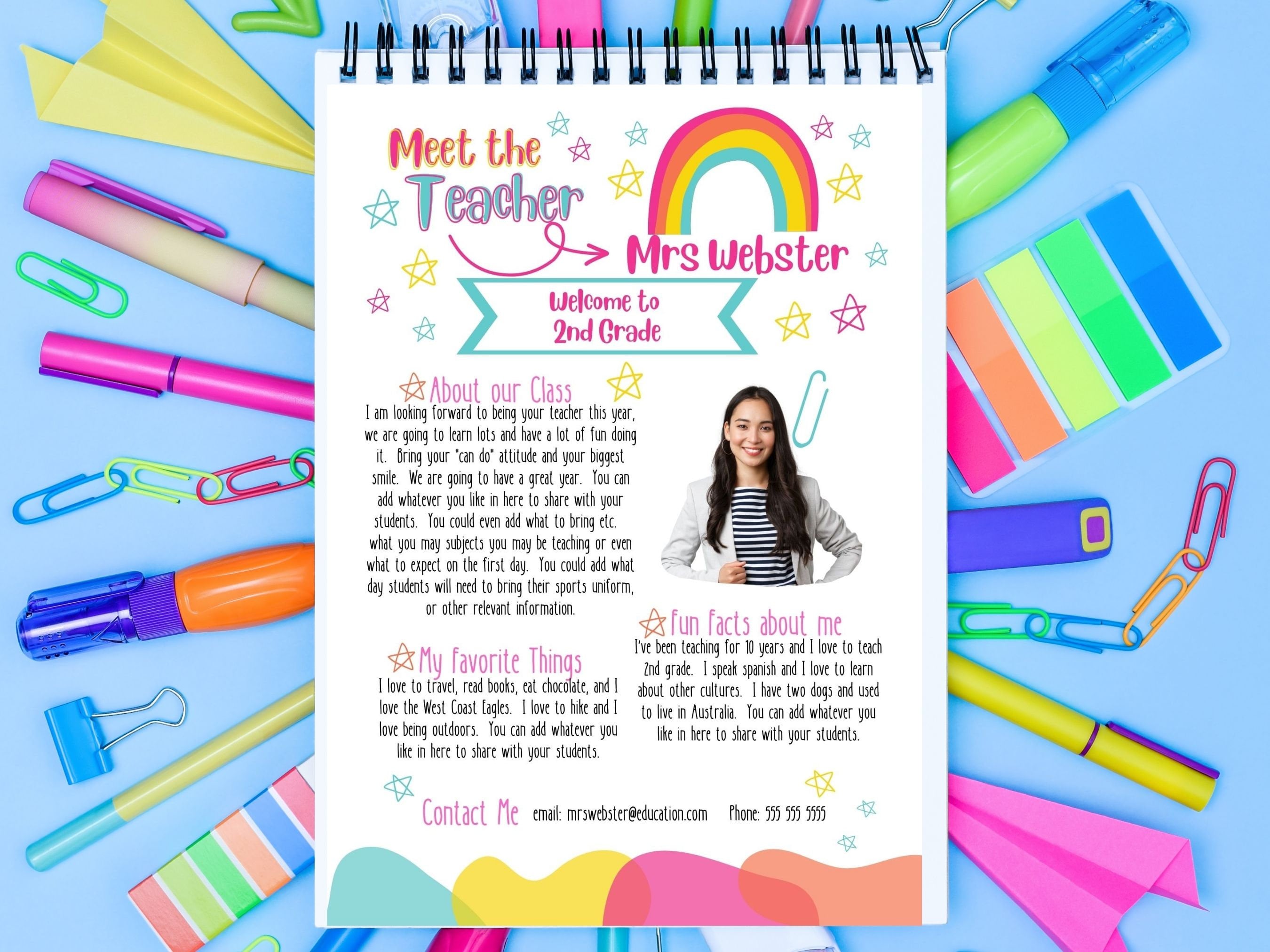 Meet the Teacher Editable Template, Back to School Letter in a Bright ...
