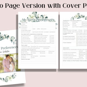 Birth Plan Editable Template, Birth Preferences Template, Birth ...