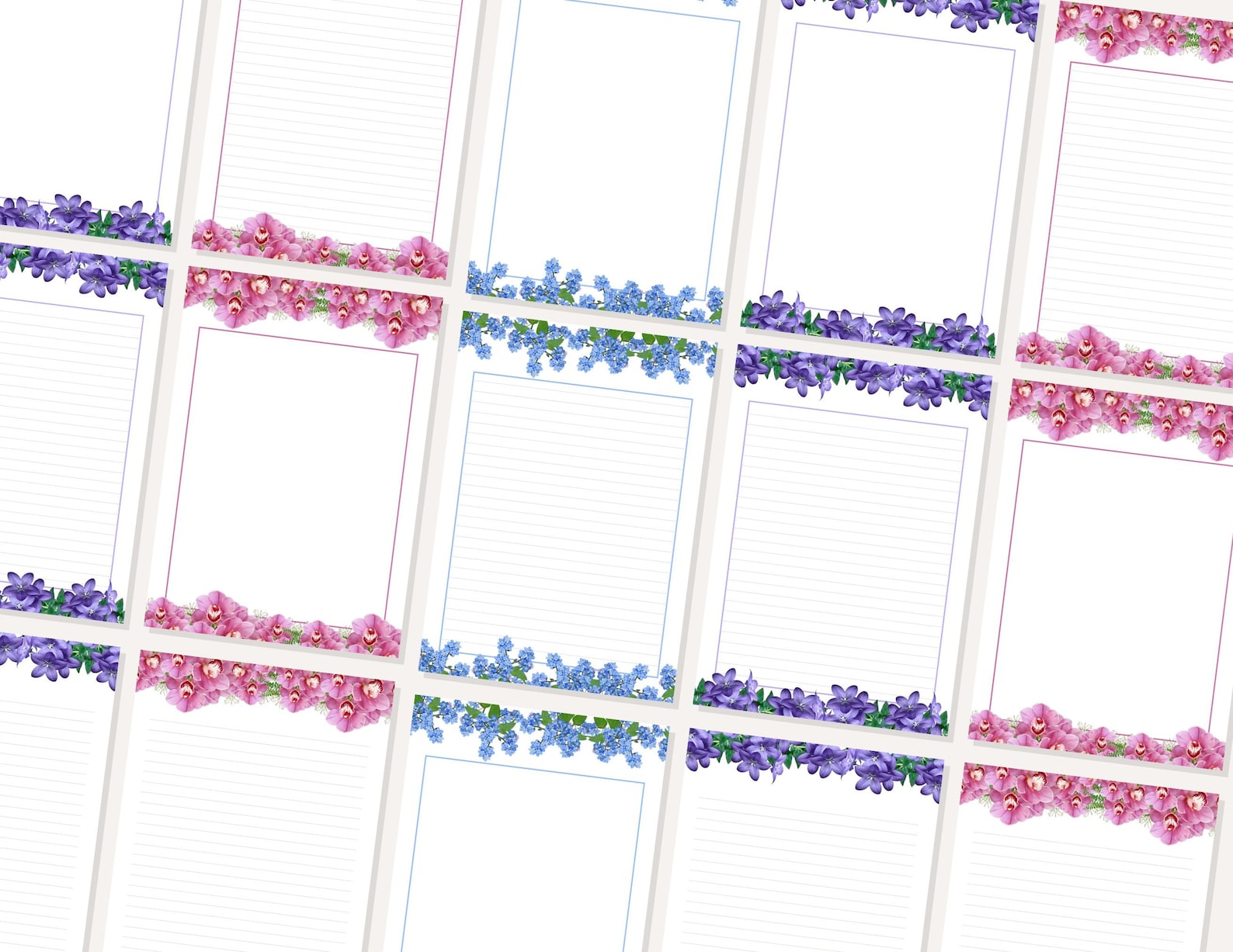 Letter Writing Stationary Sets Printable Floral Print JW - Etsy