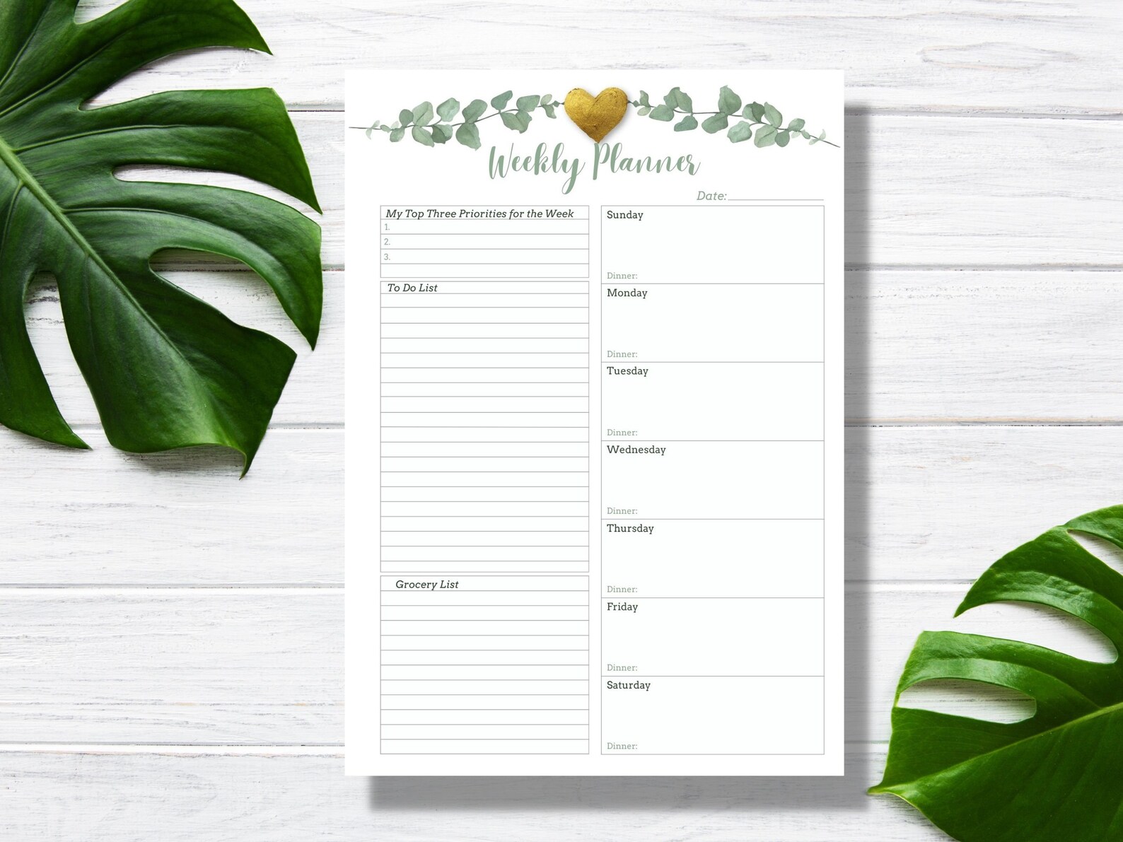 Daily Planner Printable Pdf Bundle Includes Weekly Planner Printable ...