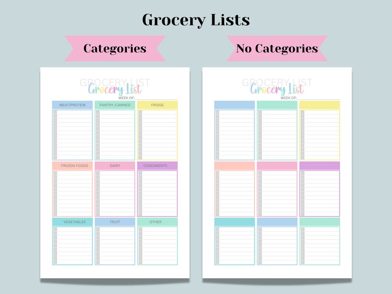 Rainbow Weekly Meal Planner Printable, Organise Your Weekly Meal Plan ...