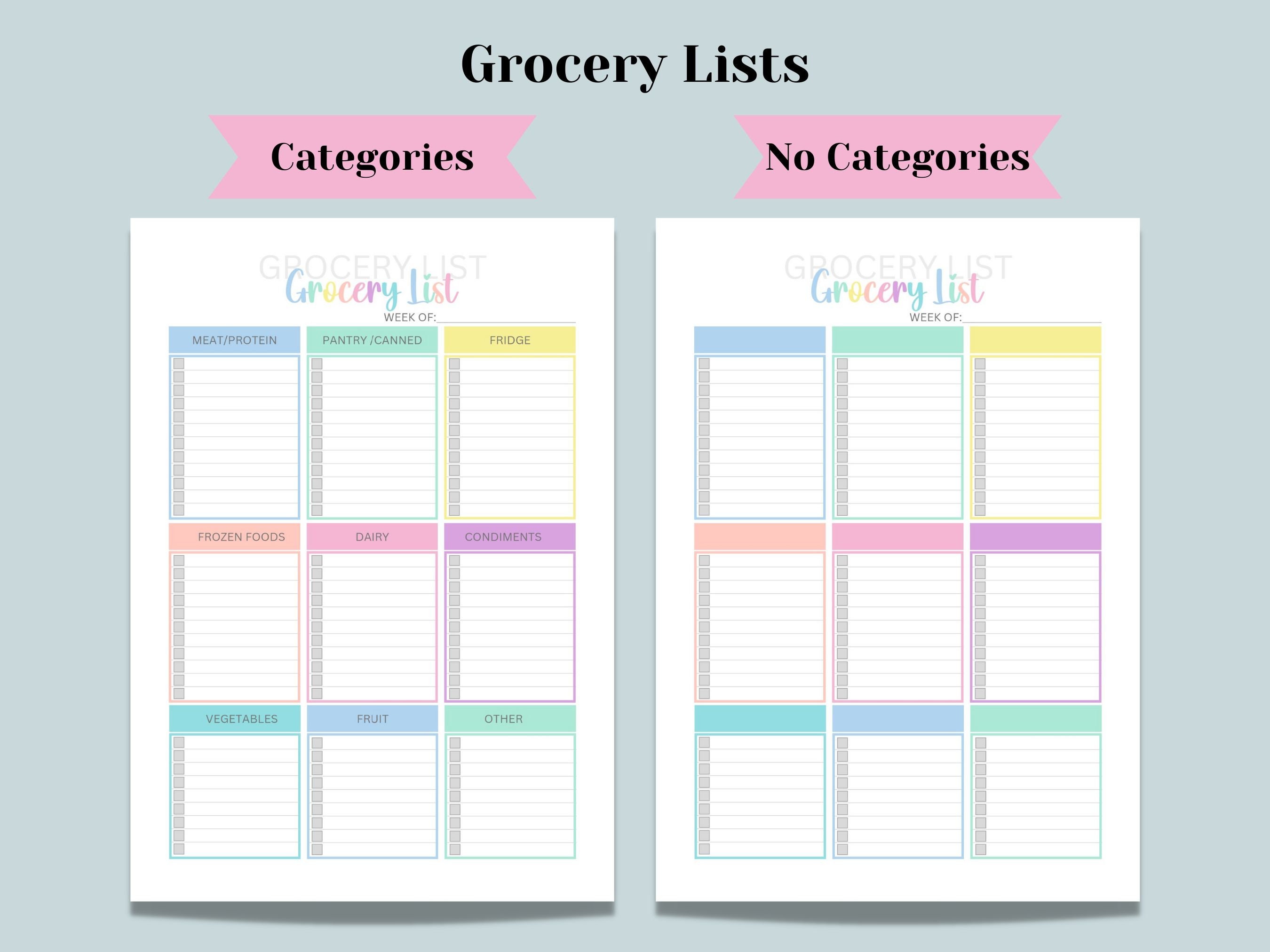 Rainbow Weekly Meal Planner Printable Organise Your Weekly - Etsy