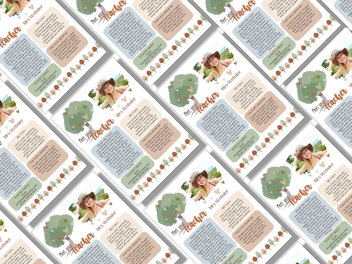 Meet the Teacher Template Canva a Back to School Teacher - Etsy