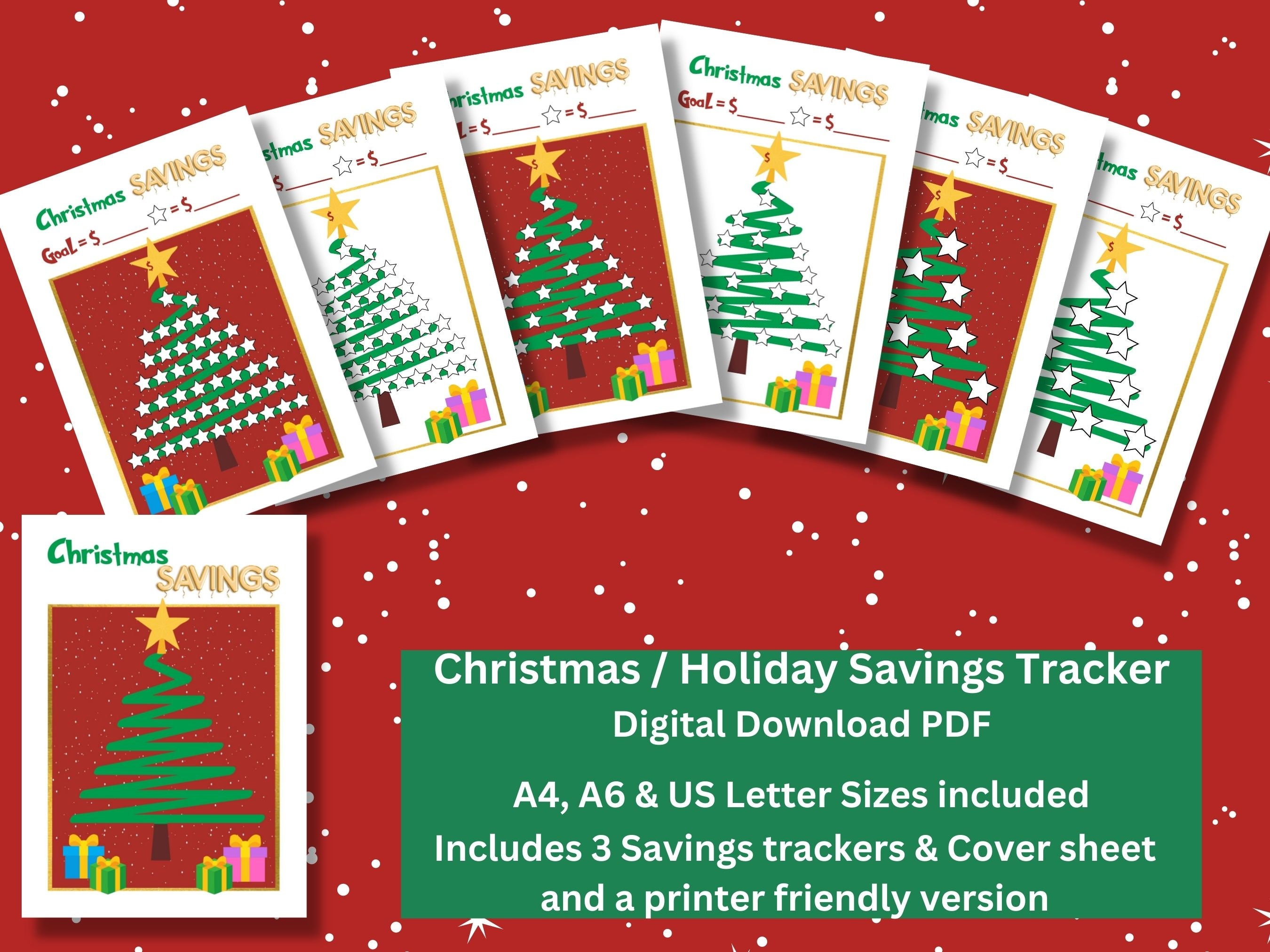 Christmas Savings Tracker Printable Pdf, A Fun Christmas Tree Savings ...