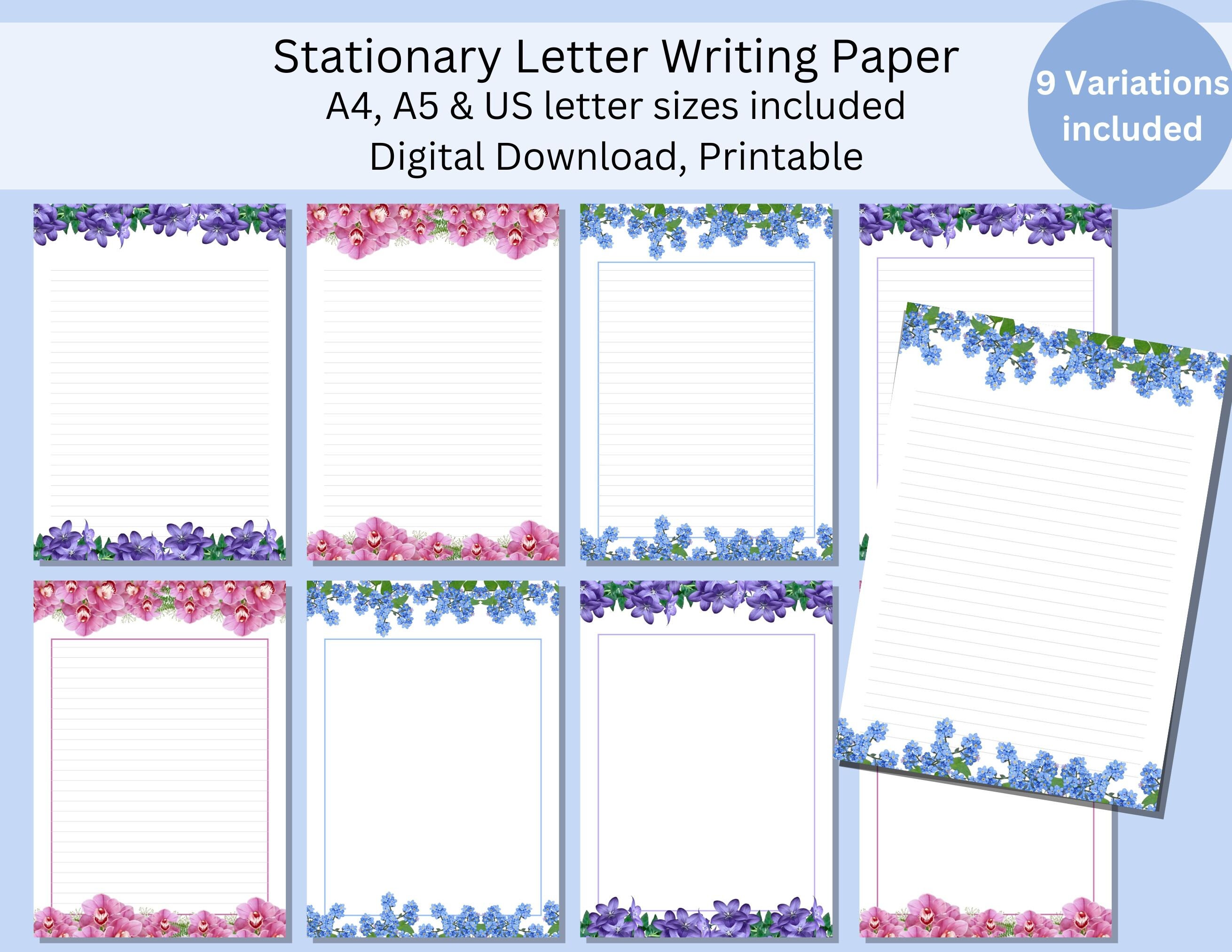 Letter Writing Stationary Sets Printable Floral Print JW - Etsy