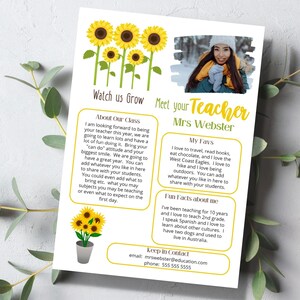 Meet the Teacher Template Canva, a Back to School Teacher Letter ...