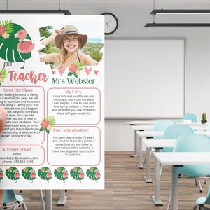 Meet the Teacher Template Canva, a Back to School Teacher Letter ...