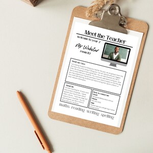 Minimalist Meet the Teacher Editable Template, a Back to School Letter ...