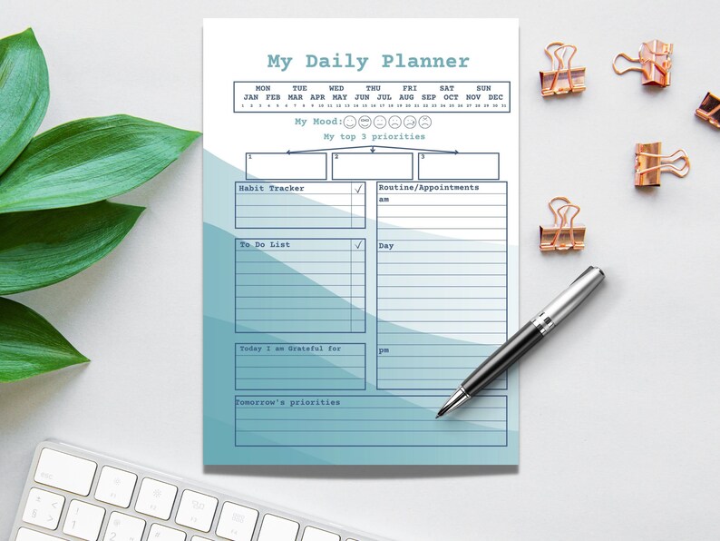 ADHD Digital Daily Planner, Printable Daily Planner, With Day to View ...