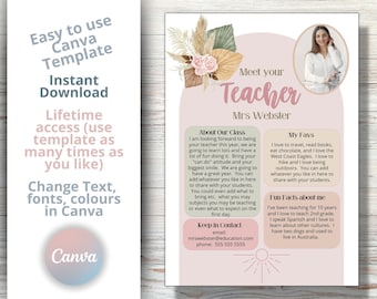 Meet the Teacher Editable Canva Template Back to School - Etsy