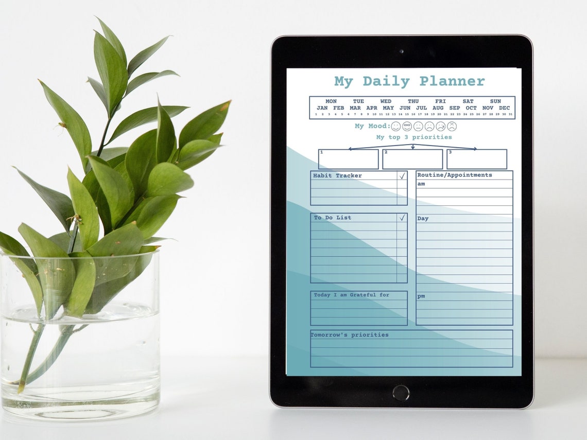 ADHD Digital Daily Planner, Printable Daily Planner, With Day to View ...