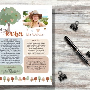 Meet the Teacher Template Canva, a Back to School Teacher Letter, Boho ...