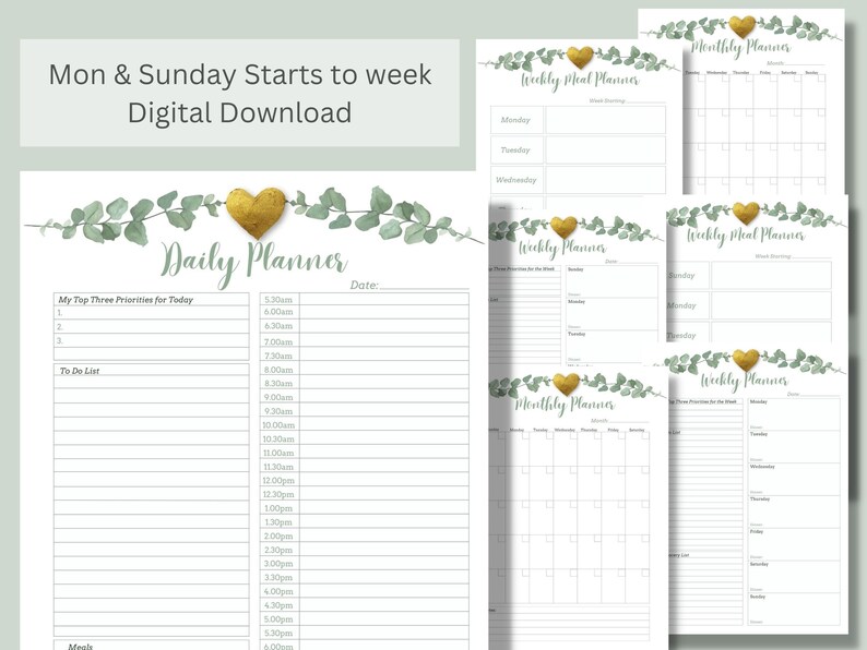 Daily Planner Printable Pdf Bundle Includes Weekly Planner Printable ...