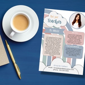 Boho Rainbow Meet the Teacher Template | Editable Canva | Back to ...