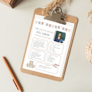 Boho Themed Meet the Teacher Editable Template, a Back to School Letter ...
