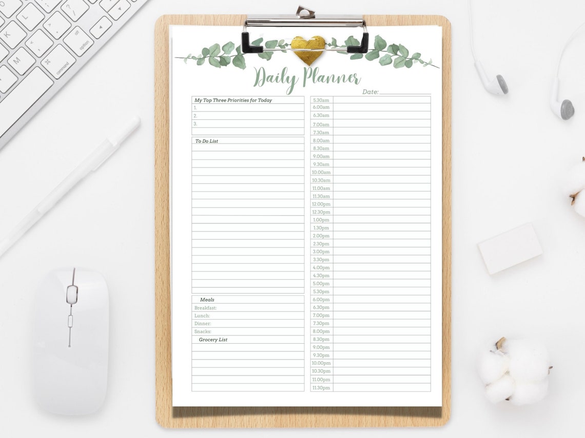 Daily Planner Printable Pdf Bundle Includes Weekly Planner - Etsy