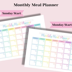 Rainbow Weekly Meal Planner Printable, Organise Your Weekly Meal Plan ...