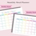 Rainbow Weekly Meal Planner Printable Organise Your Weekly - Etsy