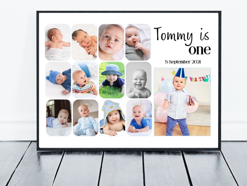 Baby's First Year Birthday Poster to Celebrate Your Baby's First ...