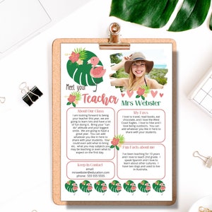 Meet the Teacher Template Canva, a Back to School Teacher Letter ...