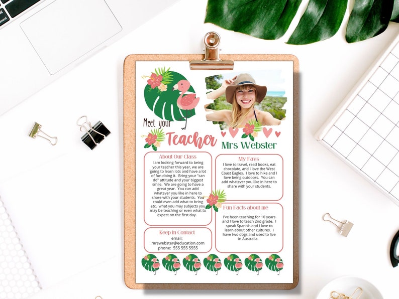 Meet the Teacher Template Canva, a Back to School Teacher Letter ...