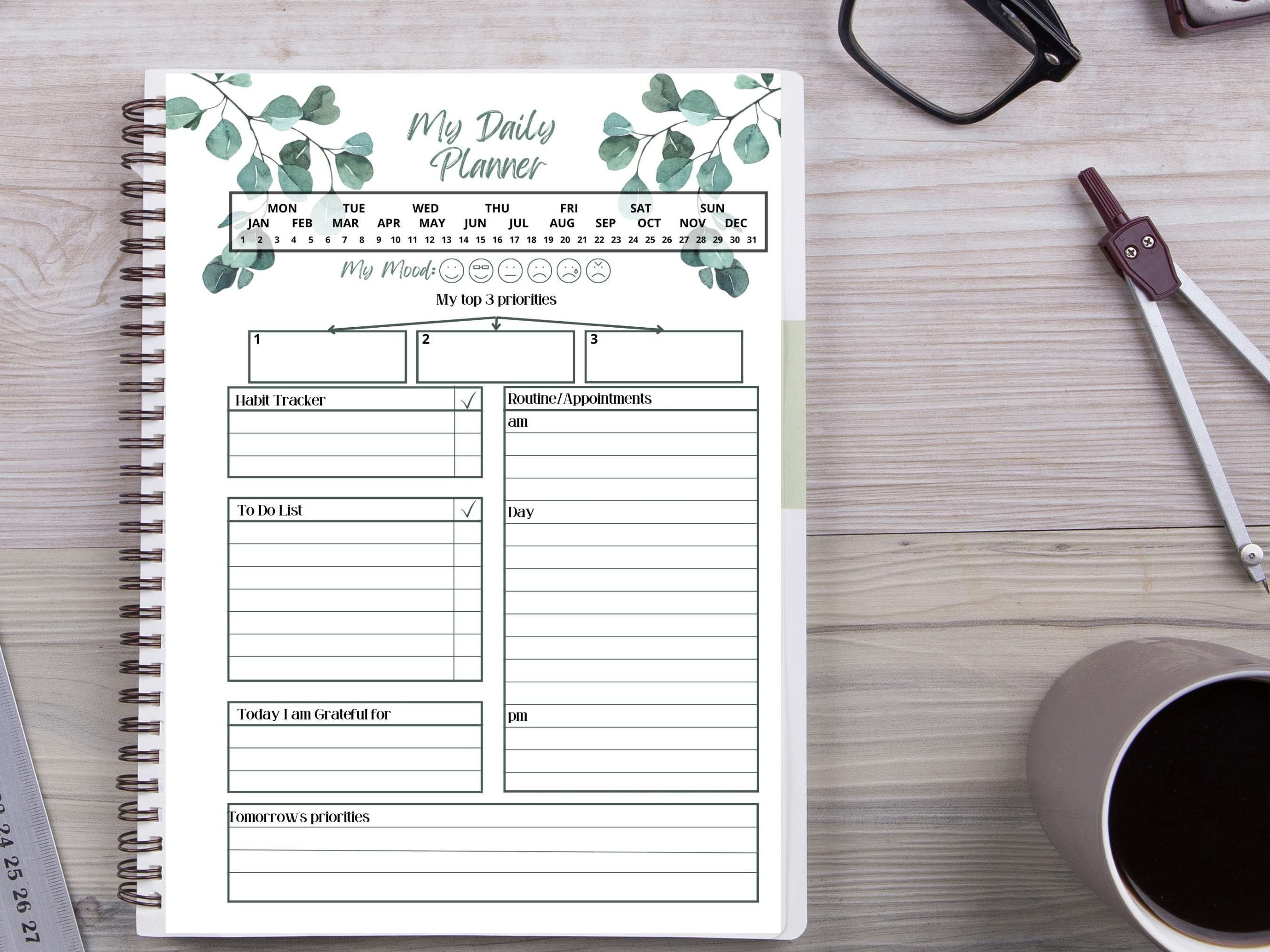 Daily Planner or an ADHD Daily Planner, Perfect Daily Organisation ...