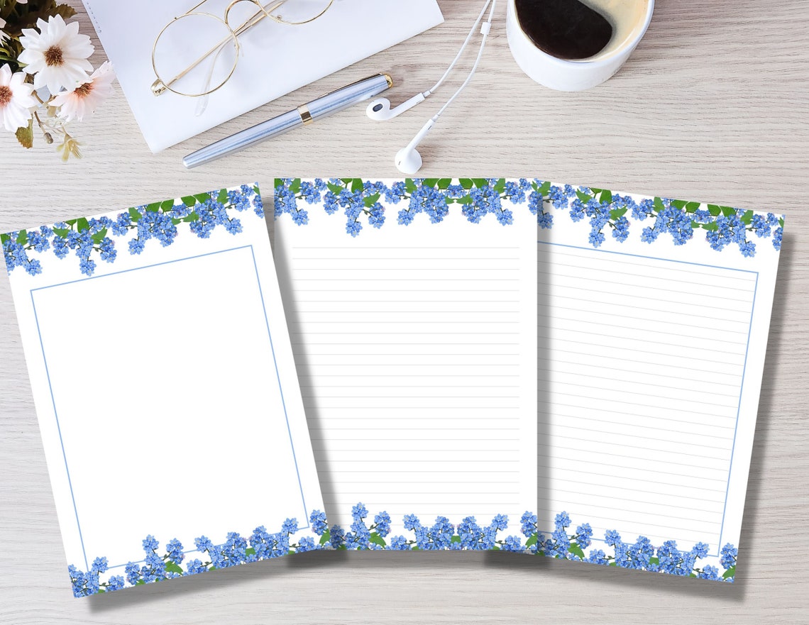 Letter Writing Stationary Sets Printable Floral Print JW - Etsy
