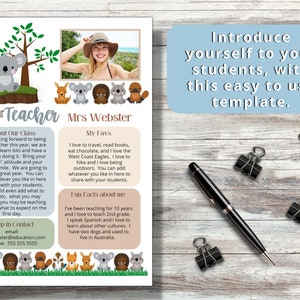 Meet the Teacher Template Canva, a Back to School Elementary Teacher ...