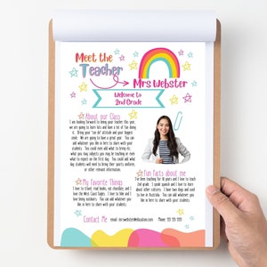 Meet the Teacher Editable Template, Back to School Letter in a Bright ...