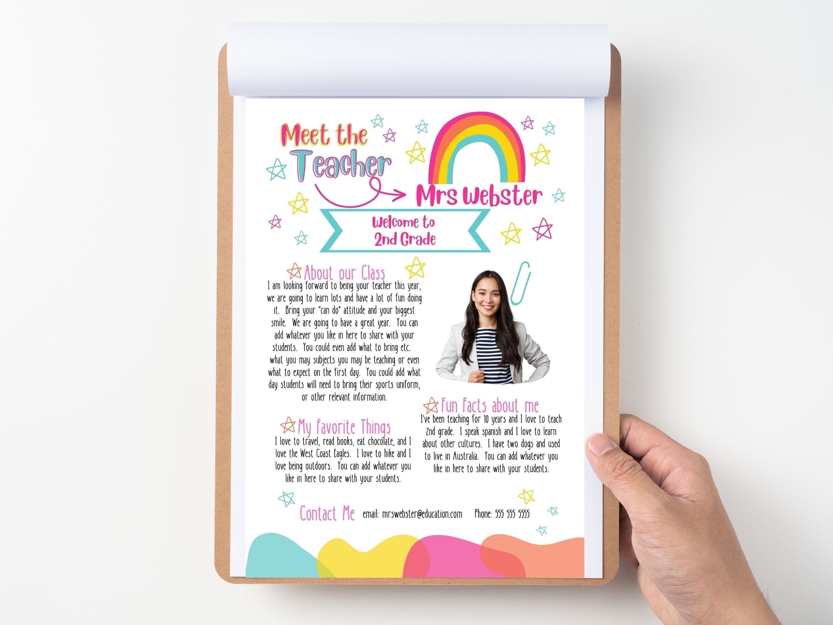 Meet the Teacher Editable Template, Back to School Letter in a Bright ...