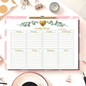 Week Planner Printable, Daily Planner With Week at a Glance View ...