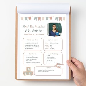 Boho Themed Meet the Teacher Editable Template, a Back to School Letter ...