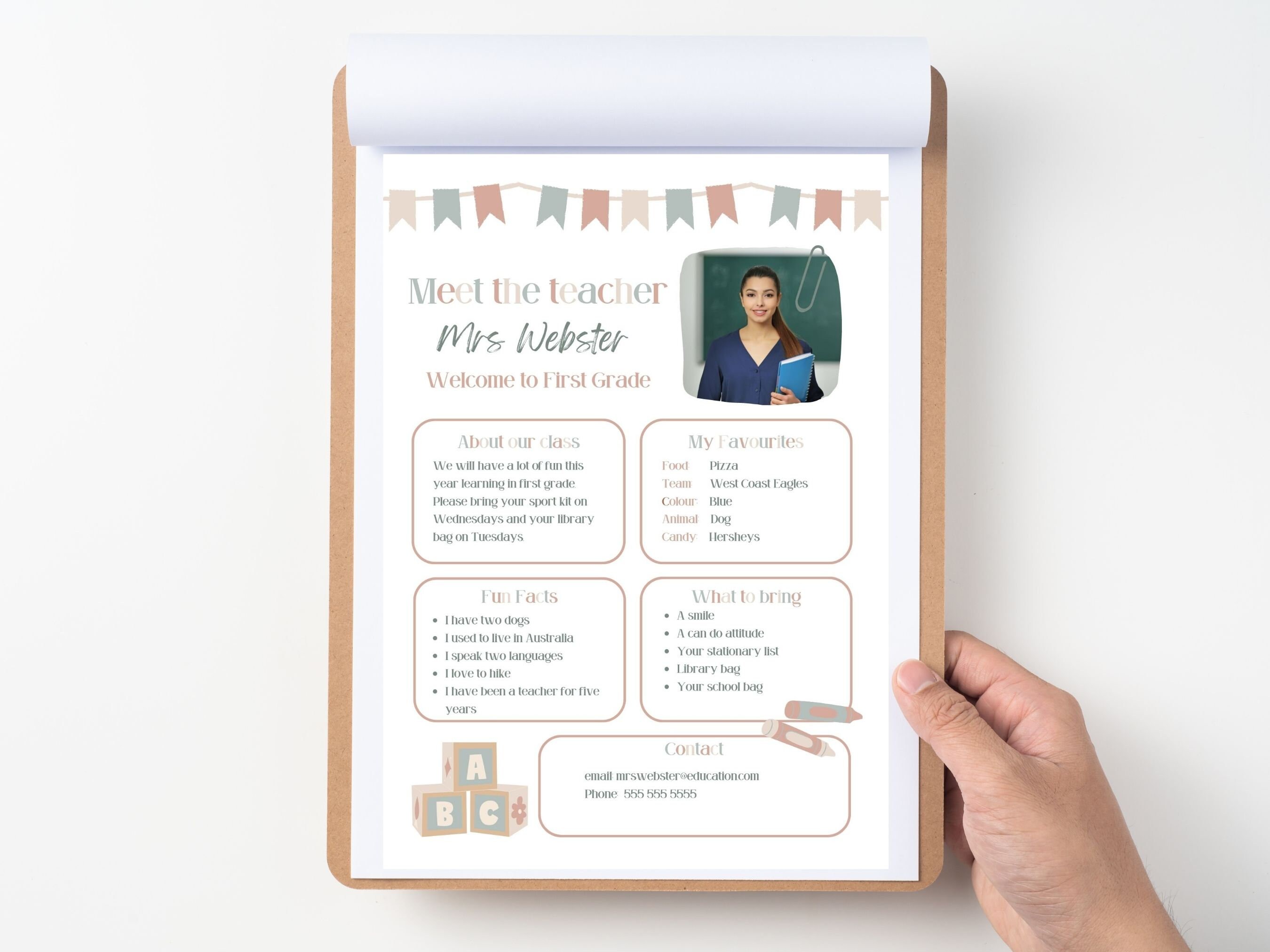 Boho Themed Meet the Teacher Editable Template, a Back to School Letter ...